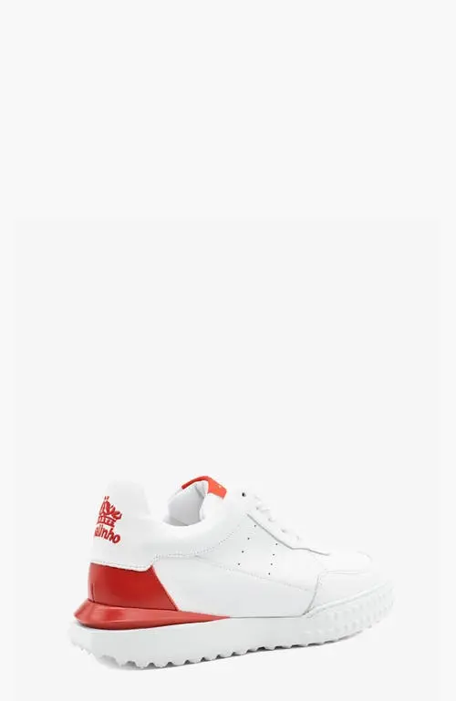 CAVALINHO Authentic Leather Low Top Platform Sneakers - White/red