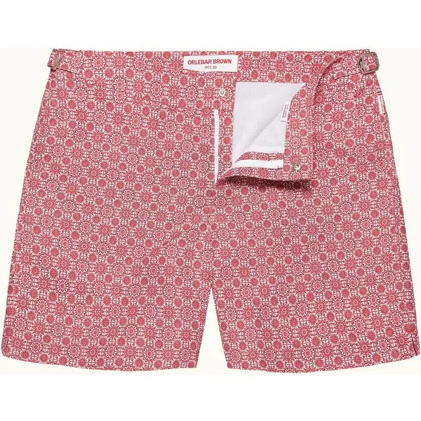 Orlebar Brown Bulldog Exclusive-print Mid-length Swim Shorts - Dark Ruby
