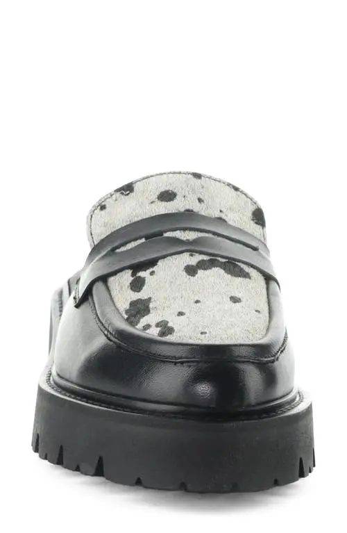 BOS. & CO. Brill Leather Loafer Mule - Black/white