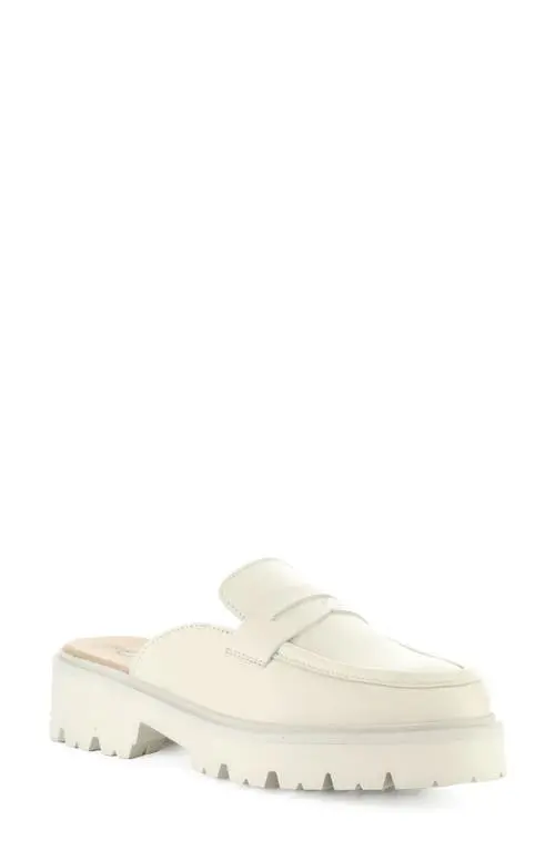 BOS. & CO. Brill Leather Loafer Mule - Cream