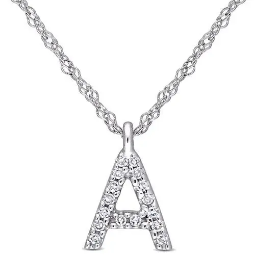JULIANNA B. 14k White Gold Diamond Initial "a" Pendant Necklace - A