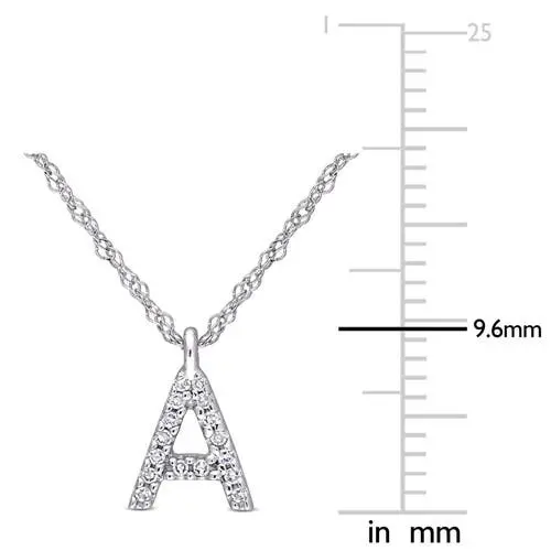 JULIANNA B. 14k White Gold Diamond Initial "a" Pendant Necklace