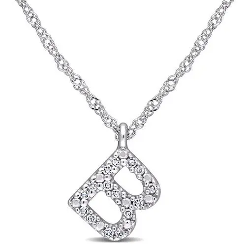 JULIANNA B. 14k White Gold Diamond Initial "a" Pendant Necklace - B
