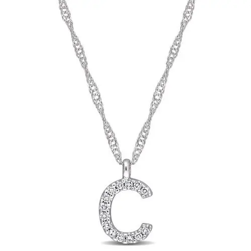 JULIANNA B. 14k White Gold Diamond Initial "a" Pendant Necklace - C