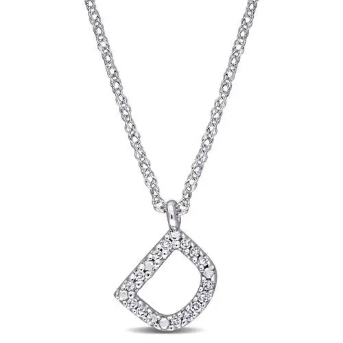 JULIANNA B. 14k White Gold Diamond Initial "a" Pendant Necklace - D