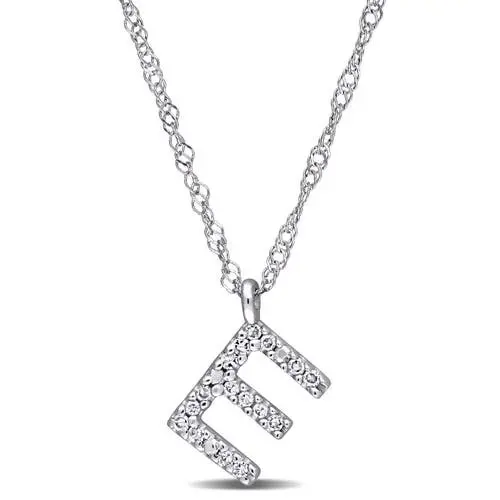 JULIANNA B. 14k White Gold Diamond Initial "a" Pendant Necklace - E