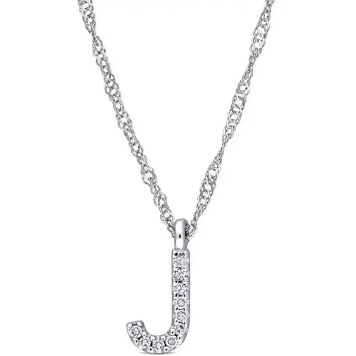 JULIANNA B. 14k White Gold Diamond Initial "a" Pendant Necklace - J