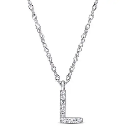 JULIANNA B. 14k White Gold Diamond Initial "a" Pendant Necklace - L