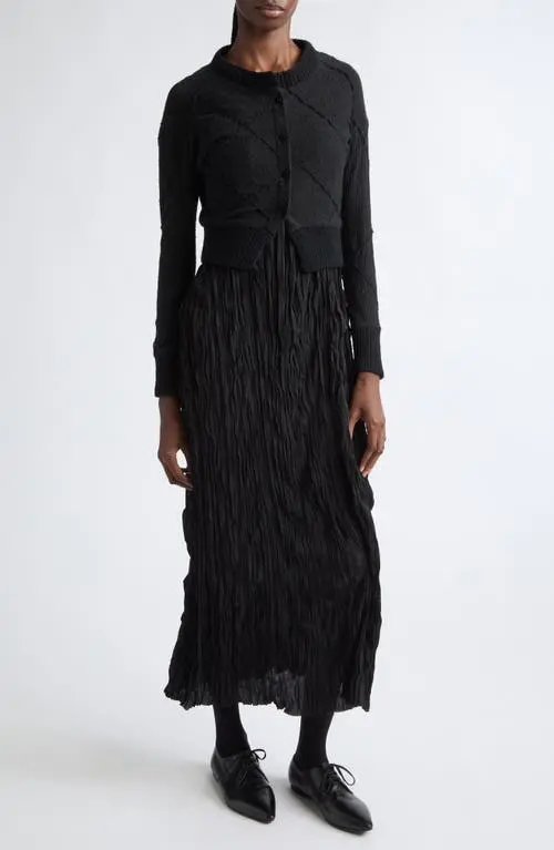 MERUERT TOLEGEN Broomstick Pleat Georgette Column Dress