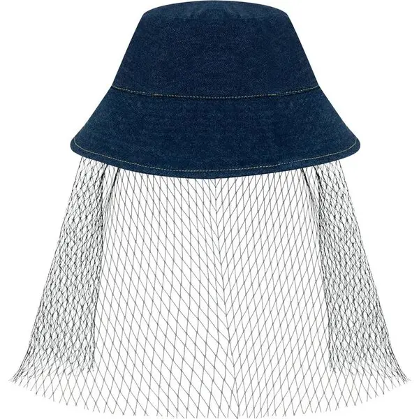 UCHÈ Denim Veil Bucket Hat - Blue