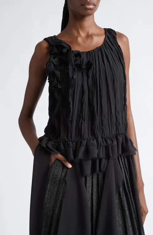 MERUERT TOLEGEN Pleated Georgette Tank