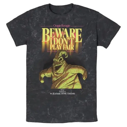 THE NIGHTMARE BEFORE CHRISTMAS Oogie Boogie Doesn't Play Fair T Shirt - Black