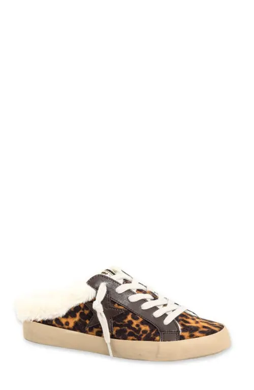 SHU SHOP Pinah Faux Leather Mule Sneaker With Star Appliqu - Leopard Print
