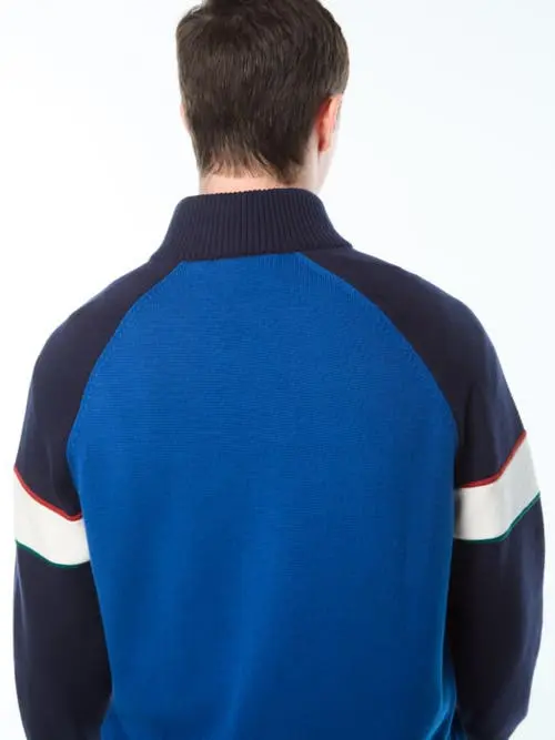 SERGIO TACCHINI Tricolore Quater-zip Sweater