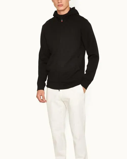Orlebar Brown Mathers Merino Wool Hooded Sweatshirt - Black