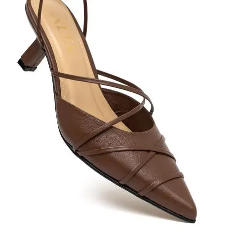 ALTA Martha Strappy Kitten Heel Sandals - Cocoa