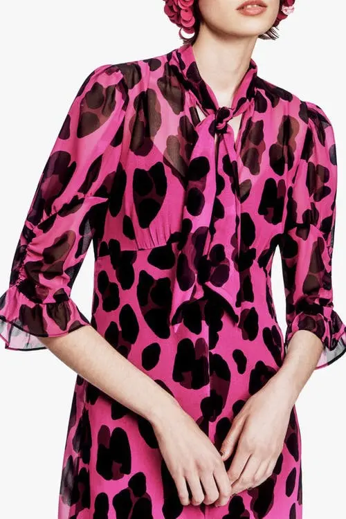Anna Sui Jewel Jaguar Chiffon Maxi Dress
