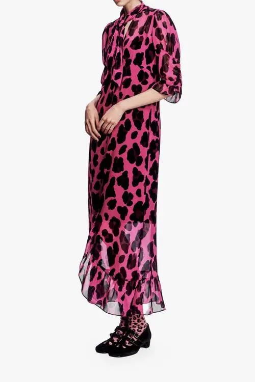 Anna Sui Jewel Jaguar Chiffon Maxi Dress