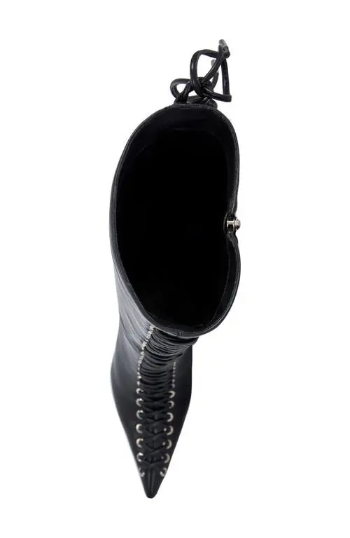 AZALEA WANG Thaumus Pointed Toe Knee High Wedge Boot