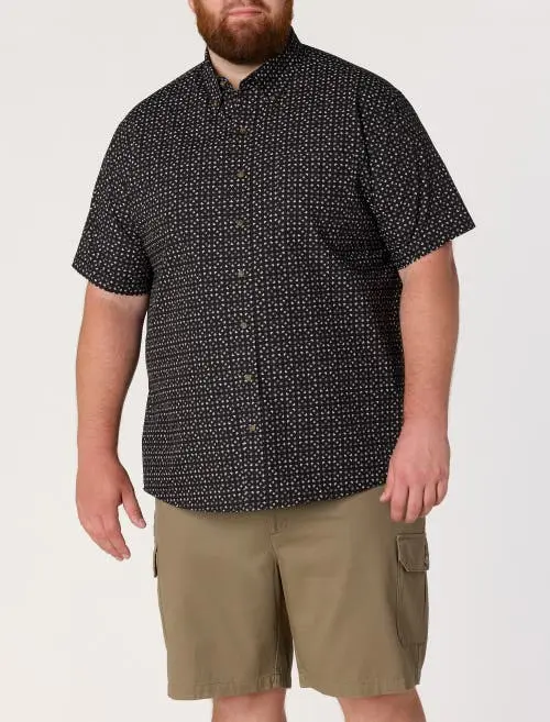 HARBOR BAY BY DXL Big & Tall Easy-care Micro Print Sport Shirt V3