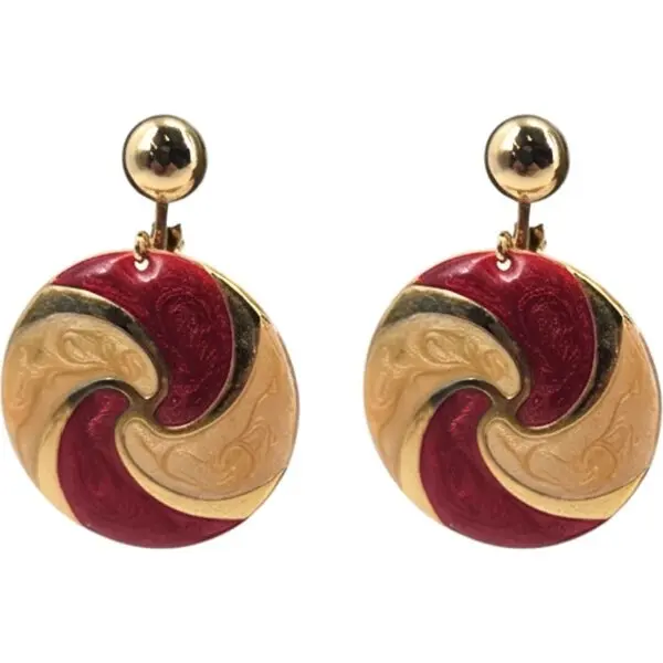 MADISON BEVERLY HILLS Vintage 1980s Swirl Clip-on Earrings - Gold