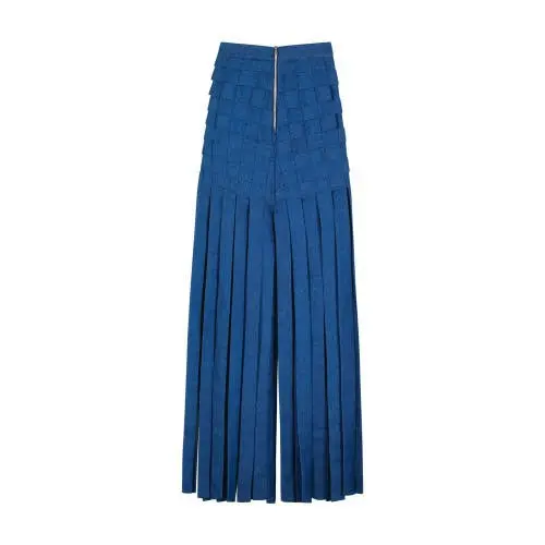 UCHÈ Medusa Fringe Maxi Skirt - Denim/blue