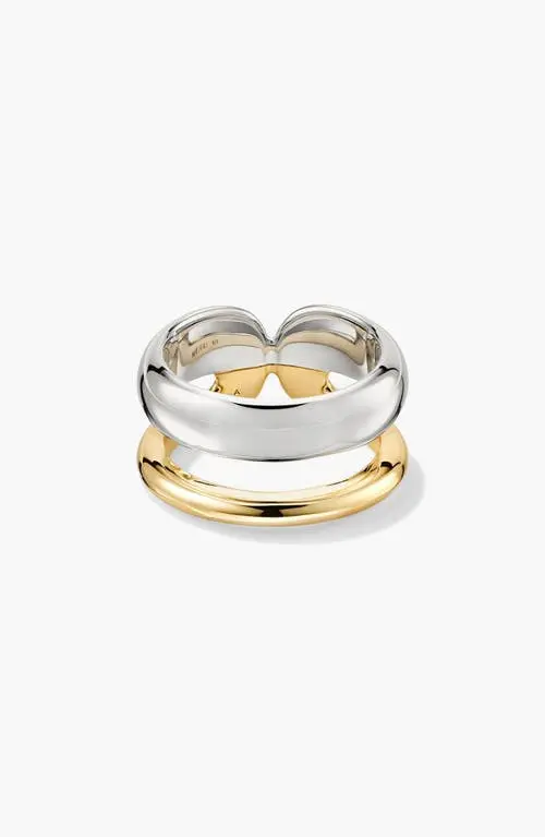 Mejuri Duet Mixed Ring 18k Gold Vermeil And Sterling Silver - Gold/silver