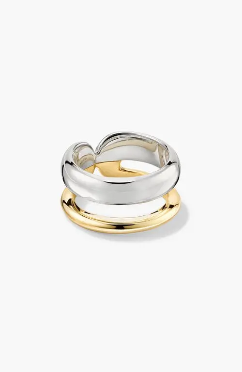 Mejuri Duet Mixed Ring 18k Gold Vermeil And Sterling Silver