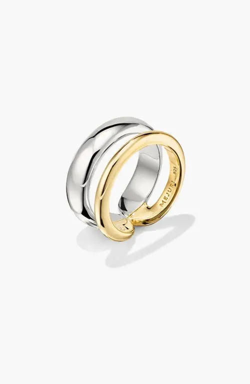 Mejuri Duet Mixed Ring 18k Gold Vermeil And Sterling Silver