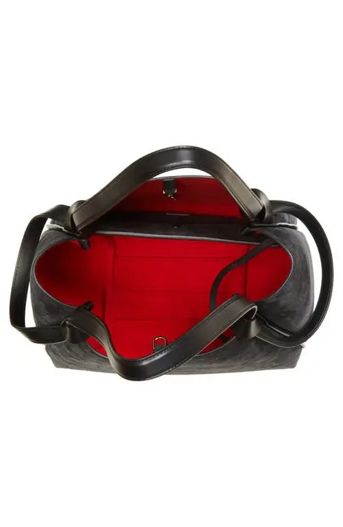 CHRISTIAN LOUBOUTIN Small Bettina Croc Embossed Nubuck Leather Tote