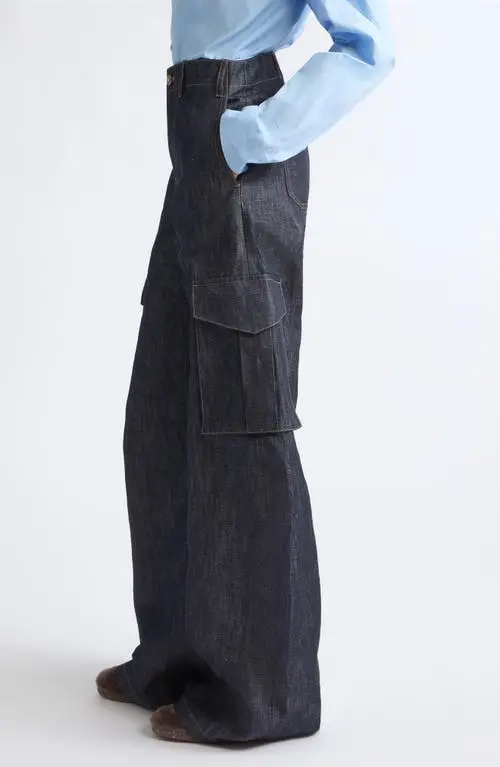 Gabriela Hearst Eos Cotton & Linen Barrel Leg Cargo Pants