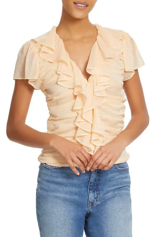 Sam Edelman Dorothy Ruffle Ruched Shirt - Bellini