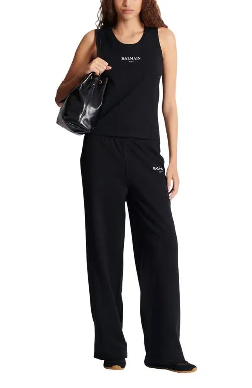 Balmain Printed Jersey Relaxed Fit Drawstring Joggers