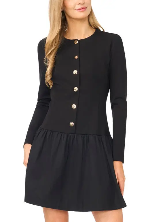 Ted Baker London Ponte Mini Dress With Combo Ruffle Hem