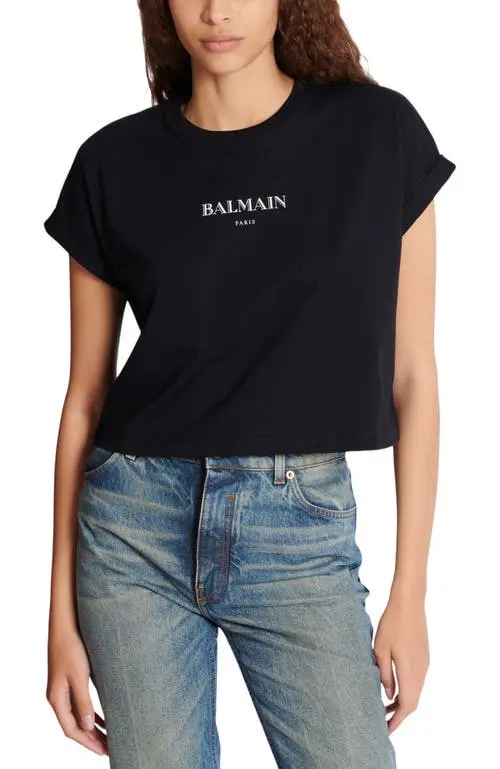 Balmain Cropped T-shirt With Print
