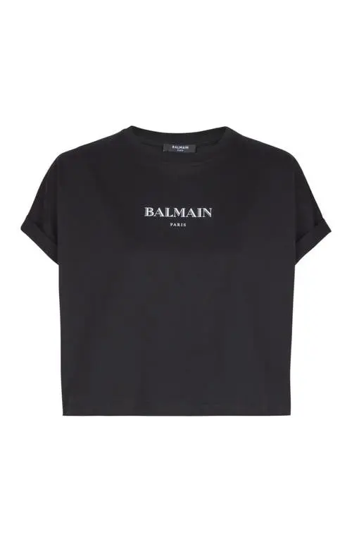 Balmain Cropped T-shirt With Print