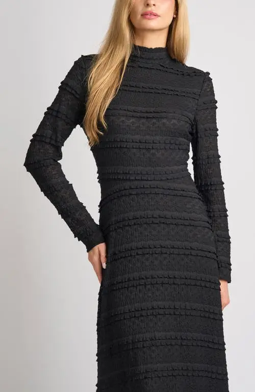 Ted Baker London Thea Ruffle Mock Neck Maxi Dress