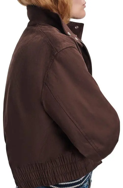 Rag & Bone Eliza Faux Suede Bomber Jacket