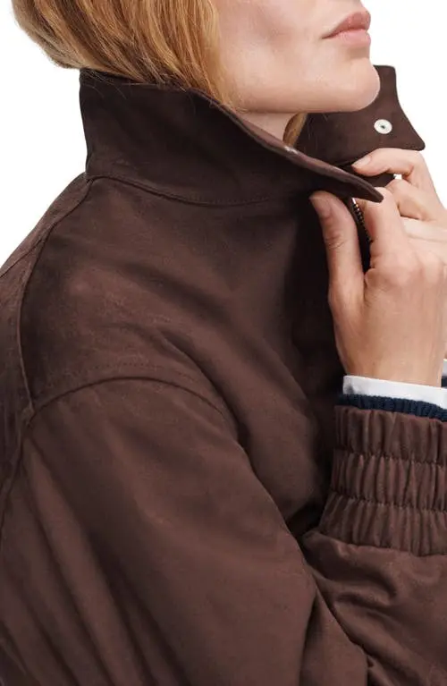 Rag & Bone Eliza Faux Suede Bomber Jacket
