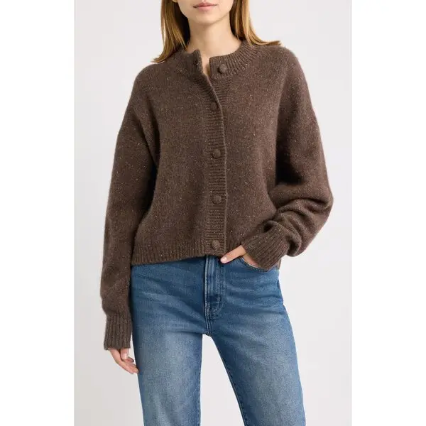 FRAME The Fleck Cardigan - Brown