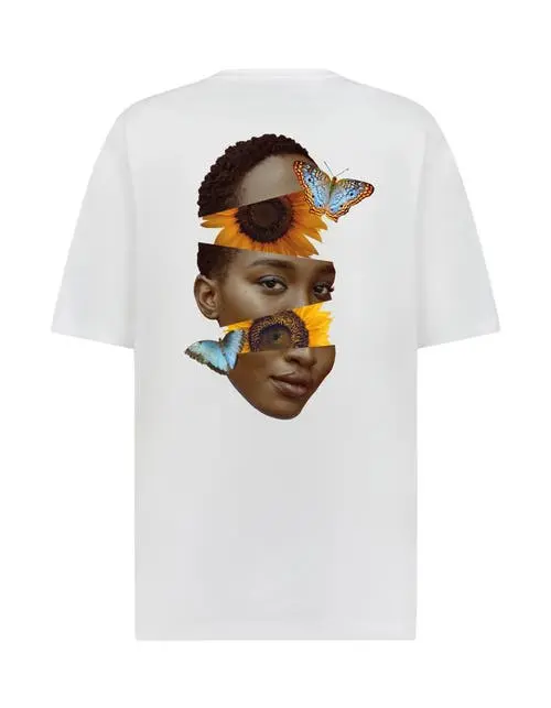 UCHÈ Chè Sunflower Butterfly Graphic T-shirt - White