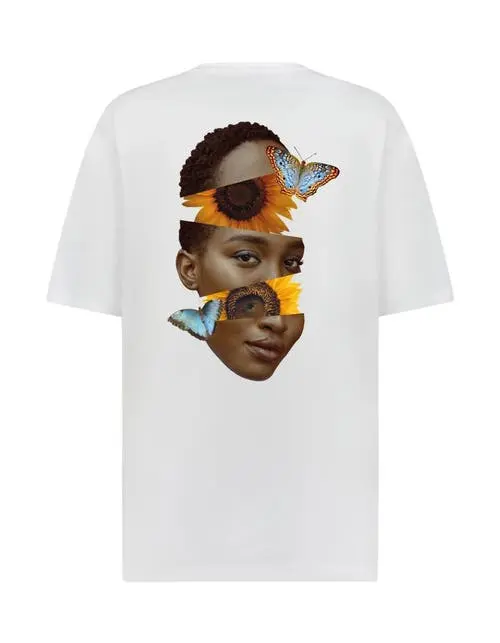 UCHÈ Chè Sunflower Butterfly Graphic T-shirt - White