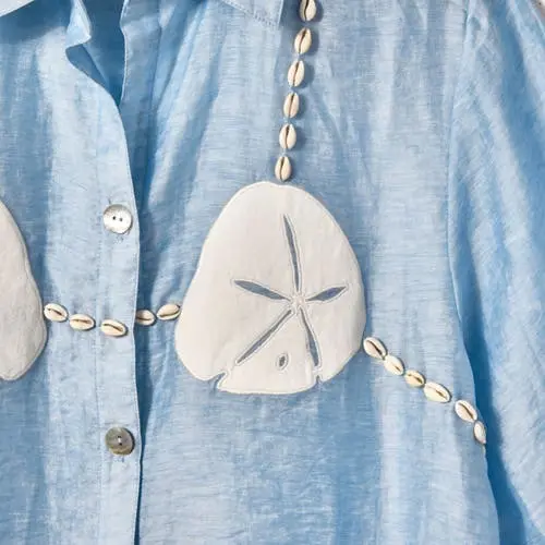 TOMBOLO Sand Dollar Stimulus Relaxed Crop Cabana Top