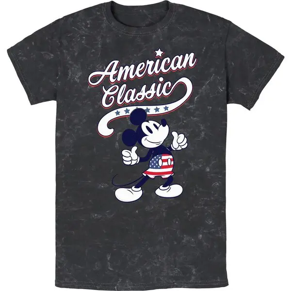 MICKEY & FRIENDS Retro American Classic Short Sleeve Graphic T-shirt - Black