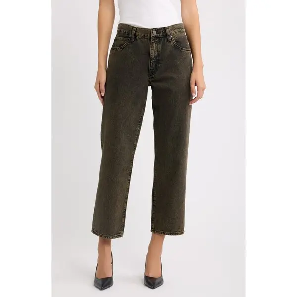 FRAME The Hang High Waist Straight Leg Jeans - Dune Oxide