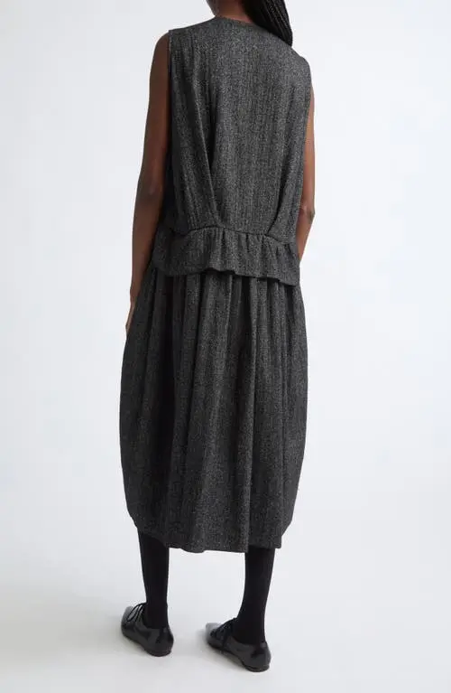 MERUERT TOLEGEN Ruffle Smock Midi Dress
