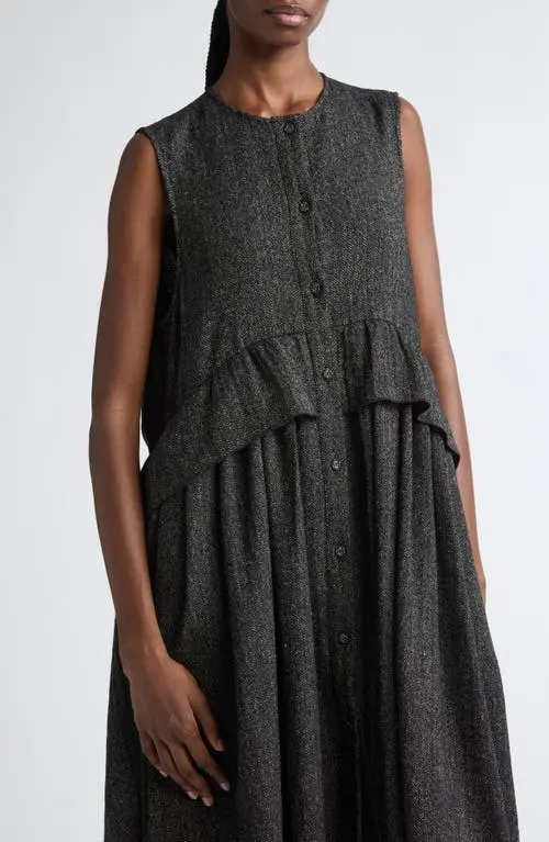 MERUERT TOLEGEN Ruffle Smock Midi Dress