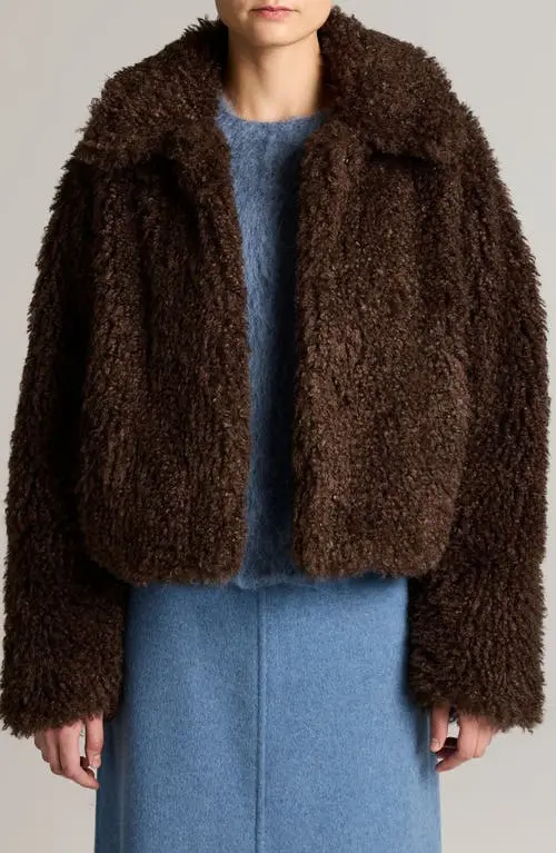 Vince Faux Fur Cropped Jacket - Pinewood