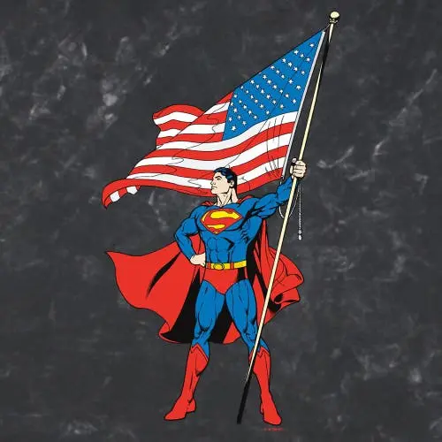 SUPERMAN Proud American Flag Short Sleeve Graphic T-shirt