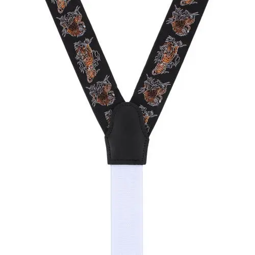 Trafalgar Bengali Crouching Tiger Silk Novelty Button End Suspenders